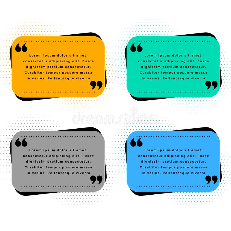 Set of Modern Quotation Mark Template Web Chat or Comment Stock Vector ...