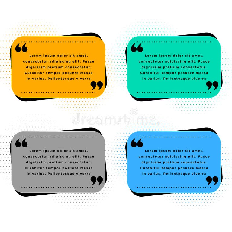 Set of Modern Quotation Mark Template Web Chat or Comment Stock Vector ...