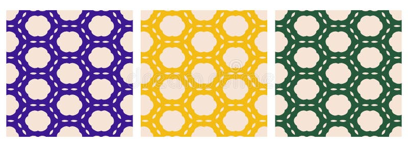 Set of 3 Modern Seamless Fabric Pattern, Abstract Print on Carpet ...