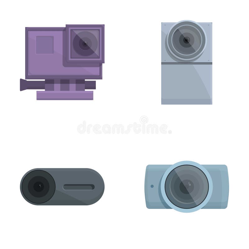 Set of Modern Security Cameras Stock Vector - Illustration of shapes ...