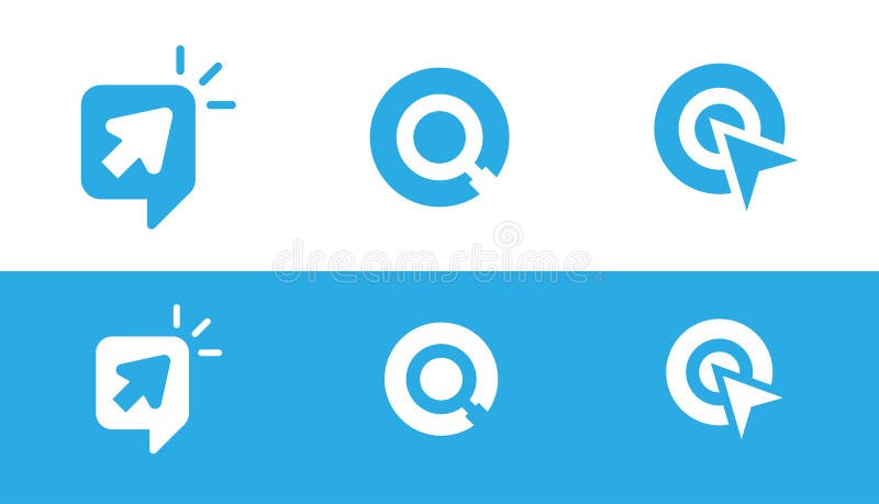Set of Modern SEO Logo - Mouse Click Logo - Search Icon Logo Design ...