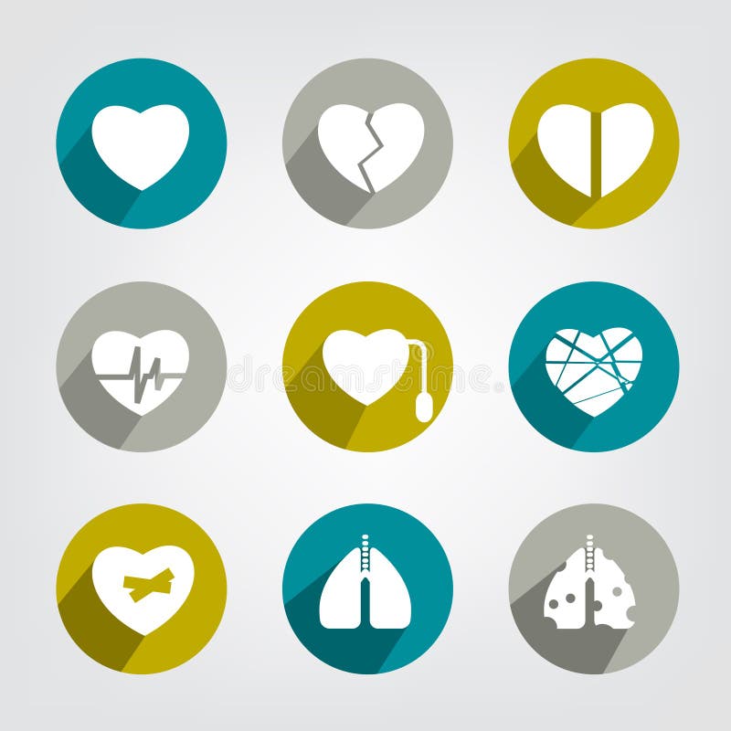 Set of Modern Shadows Medical Icon. Stock Vector - Illustration of ...