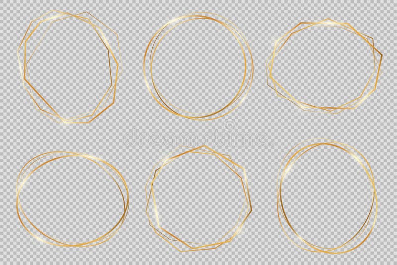 Set of Modern Shiny Vector Polygonal and Oval Shapes. Collection of ...