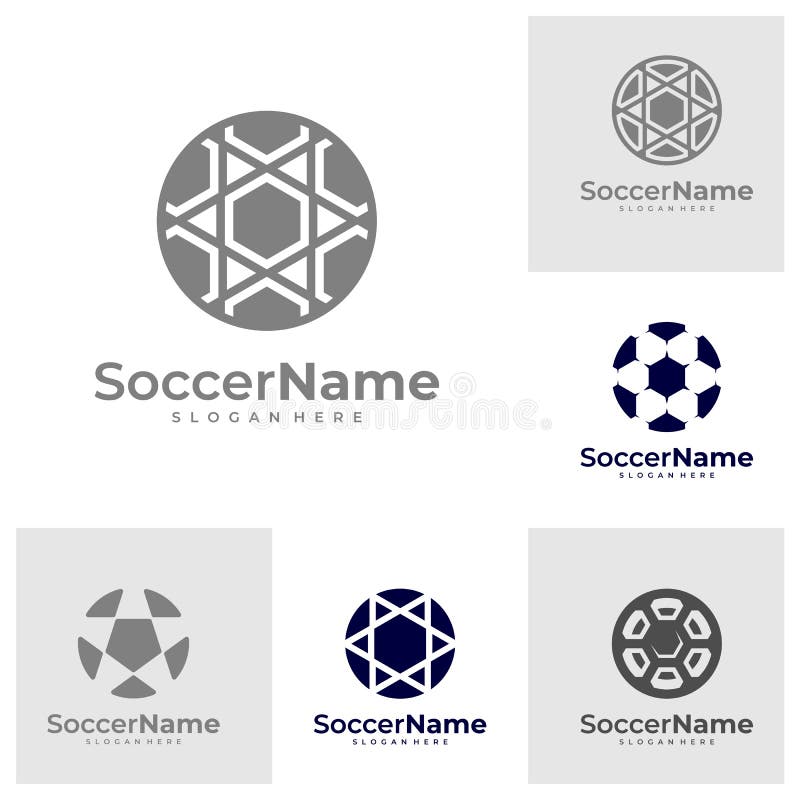 Set of Modern Soccer Logo Template, Football Logo Design Vector Stock ...