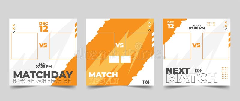 Set of Modern Sport Match Social Media Vector Template Stock Vector ...