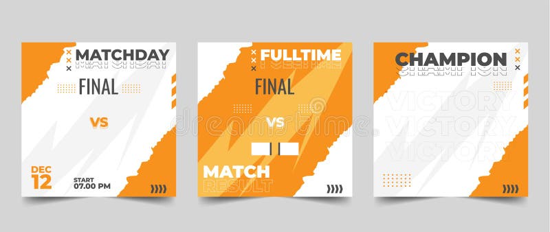 Set of Modern Sport Match Social Media Vector Template Stock Vector ...