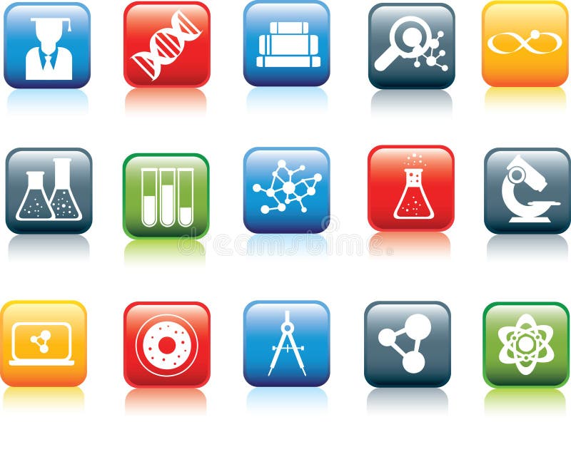Chemical icons set stock vector. Illustration of laboratory - 36063762