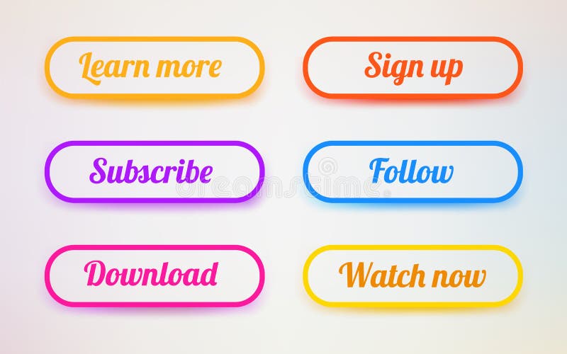 Set of Modern Ui Buttons. User Interface Template Stock Vector ...