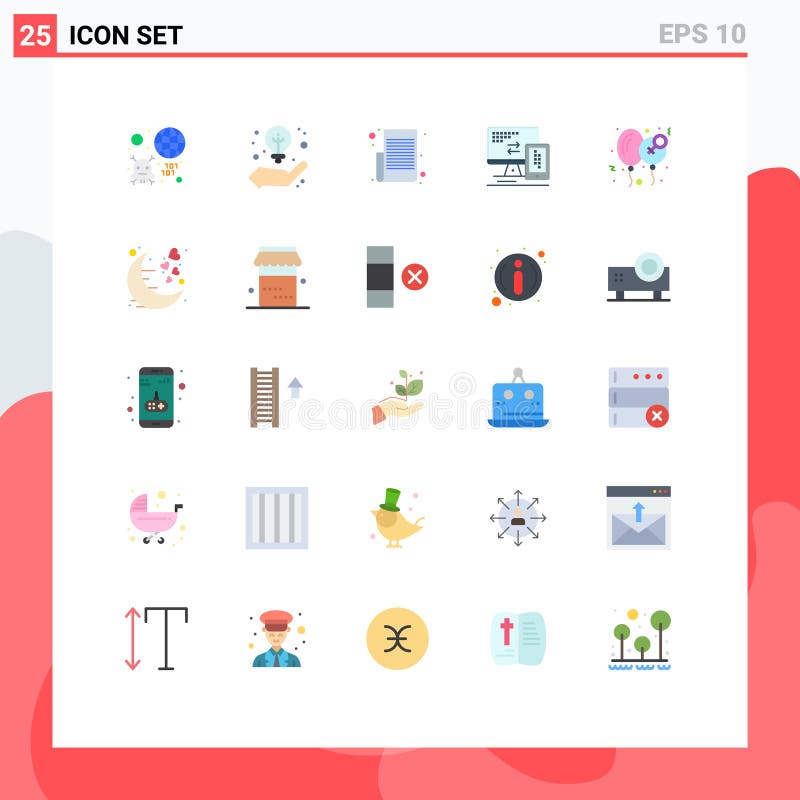 Set of 25 Modern UI Icons Symbols Signs for Cell, Monitor, Creative ...