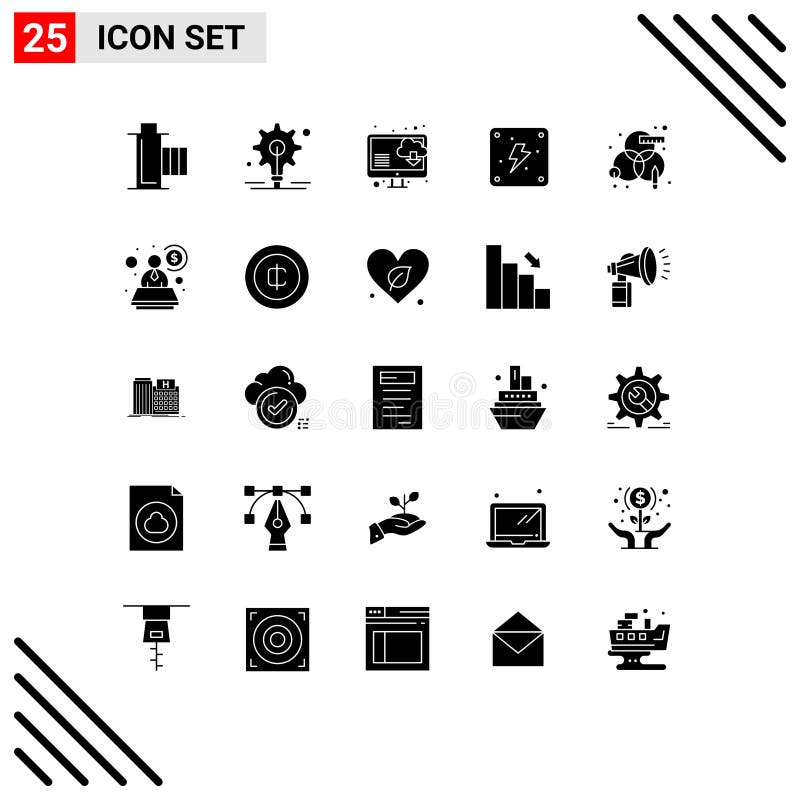 Set of 25 Modern UI Icons Symbols Signs for Design, Process, Cloud ...