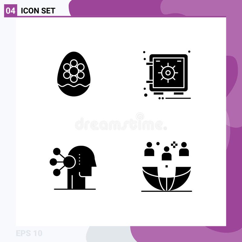 Set of Modern UI Icons Symbols Signs for Egg, Abilities, Flower, Safe ...