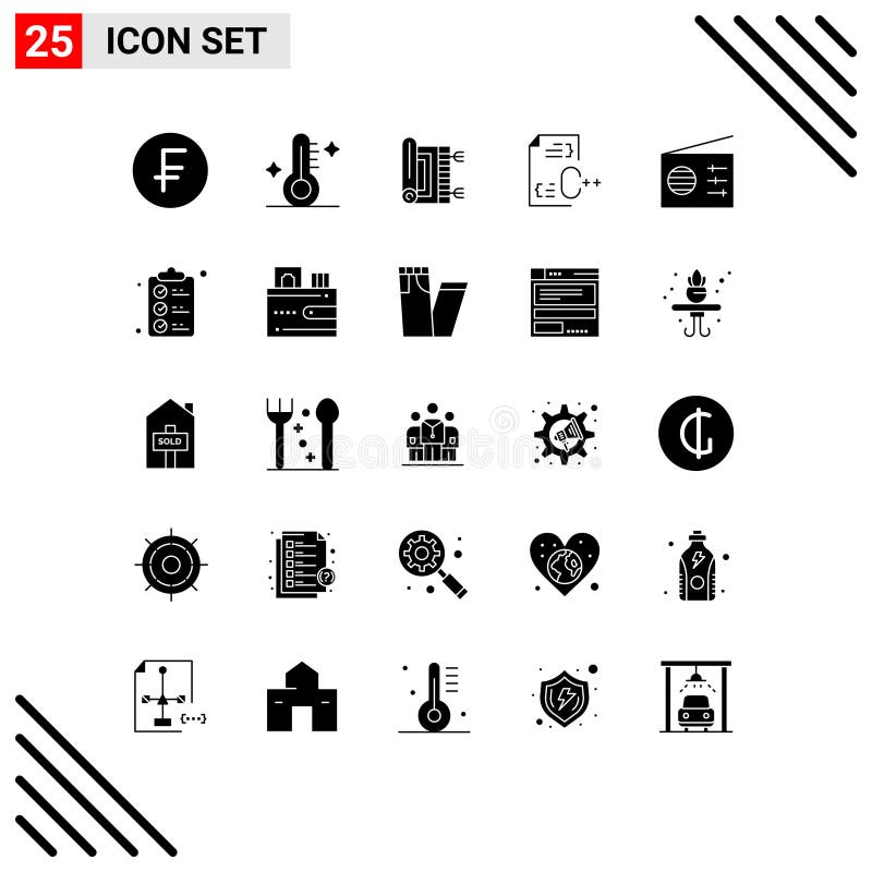 Set of 25 Modern UI Icons Symbols Signs for File, Develop, Carpet ...