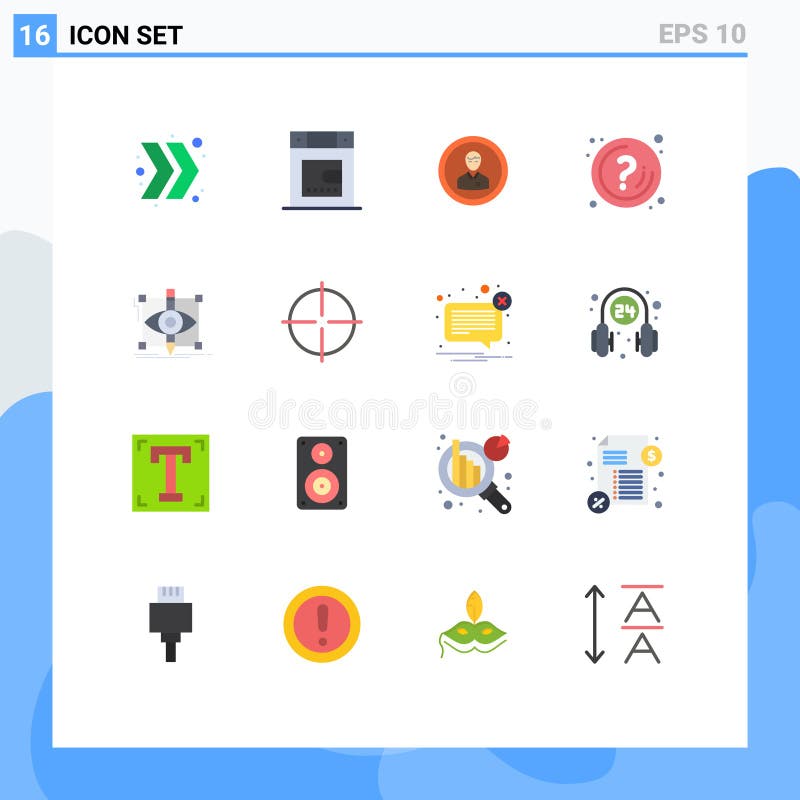 Set of 16 Modern UI Icons Symbols Signs for Information, Question ...