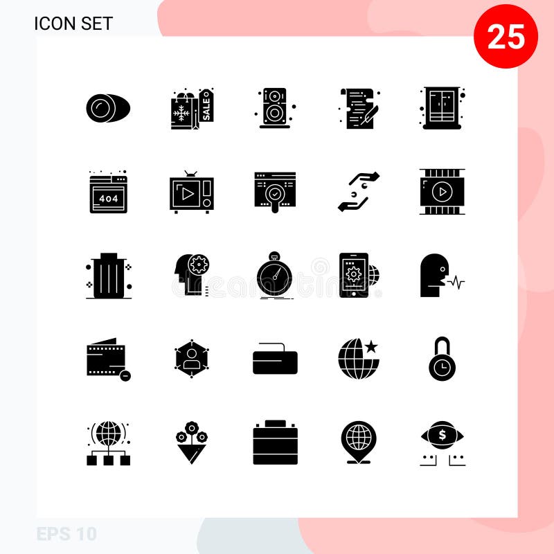 Set of 25 Modern UI Icons Symbols Signs for Interior, Cupboard ...