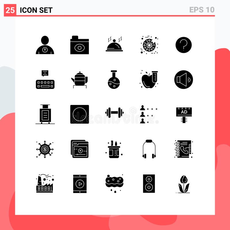 Set of 25 Modern UI Icons Symbols Signs for Keyboard, Ui, Pallat, Help ...