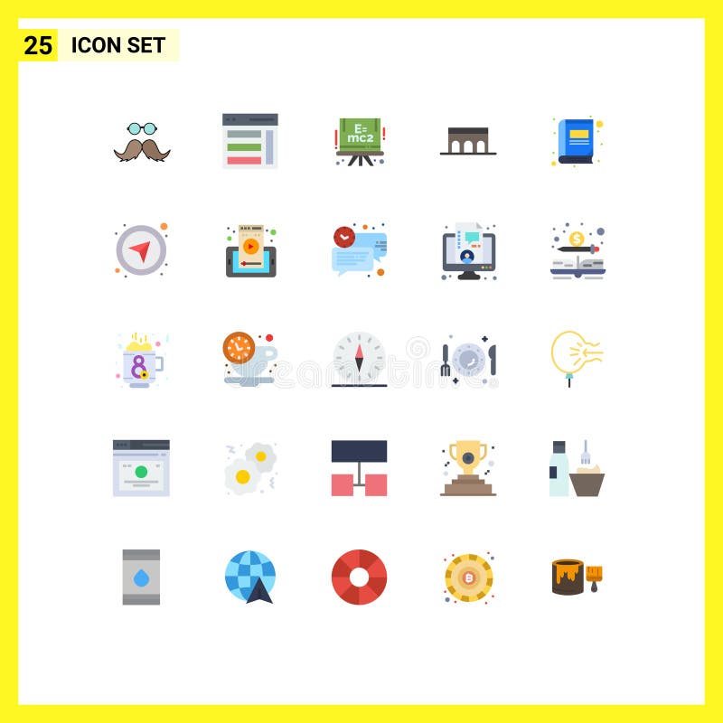 Set of 25 Modern UI Icons Symbols Signs for Monument, Columns, Sidebar ...