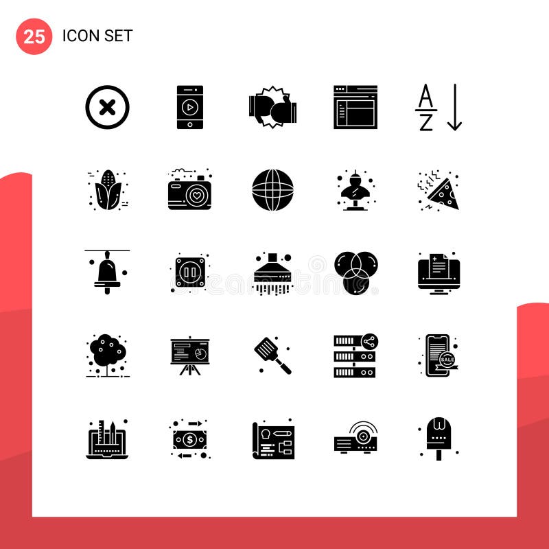 Set of 25 Modern UI Icons Symbols Signs for Order, Website, Boxing, Web ...
