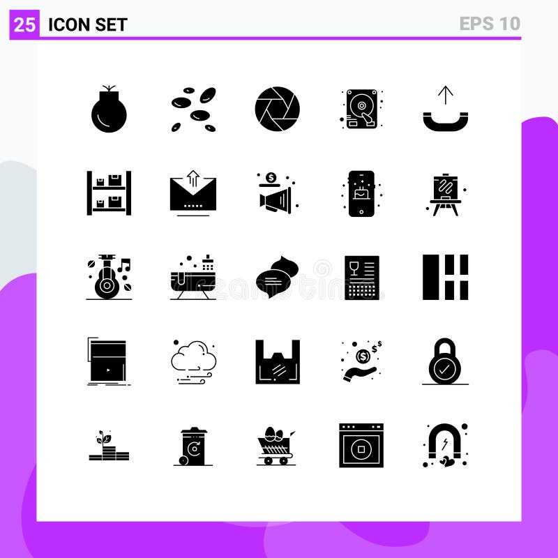 Set of 25 Modern UI Icons Symbols Signs for Phone, Call, Aperture, Hard ...