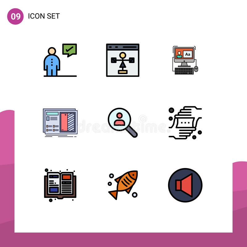 Set of 9 Modern UI Icons Symbols Signs for Plan, Design, Flowchart ...