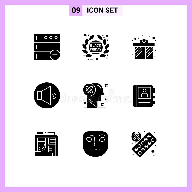 Set of 9 Modern UI Icons Symbols Signs for Processing, User, Gift ...