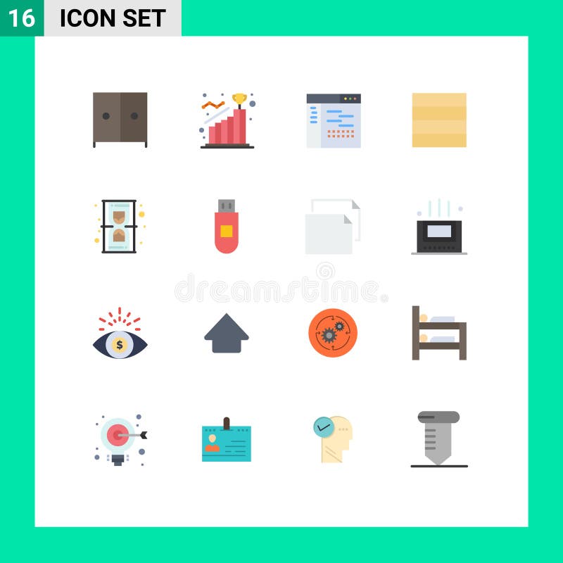 Set of 16 Modern UI Icons Symbols Signs for Sand, Clock, Code ...