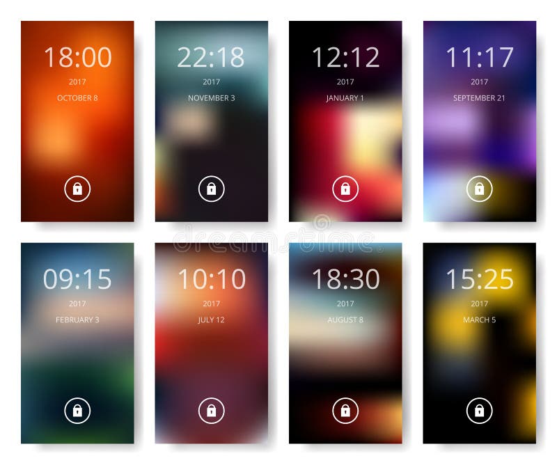 Set of Modern User Interface, Ux, Ui Screen Wallpapers for Mobile Smart ...