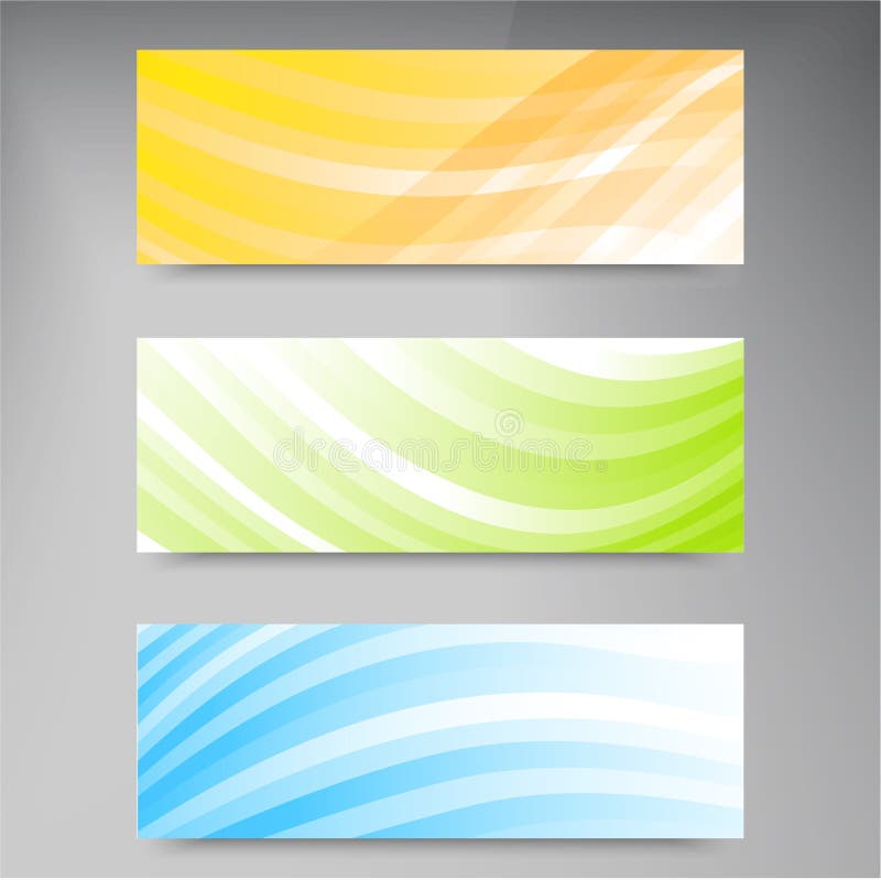 Set of Modern Vector Banners with Lines Stock Vector - Illustration of ...