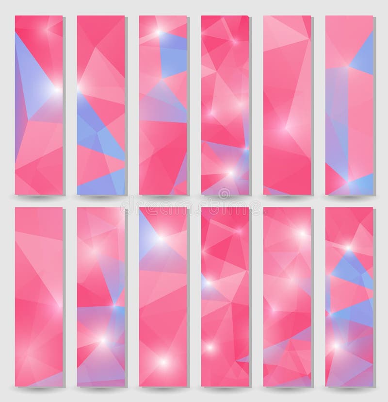 Banners Template with Triangular Mosaic Background Stock Vector ...
