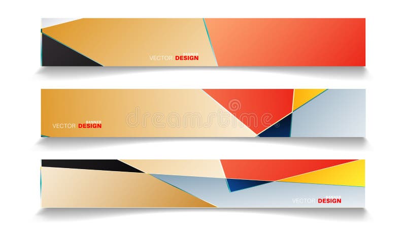 A Set of Modern Vector Banners with a Rectangular Design Background ...