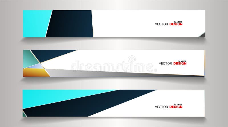 A Set of Modern Vector Banners with a Rectangular Design Background ...