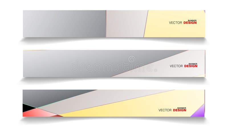 A Set of Modern Vector Banners with a Rectangular Design Background ...