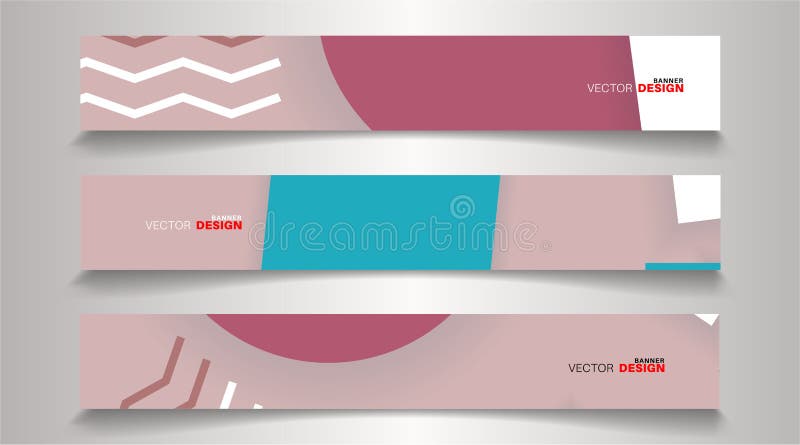 A Set of Modern Vector Banners with a Rectangular Design Background ...