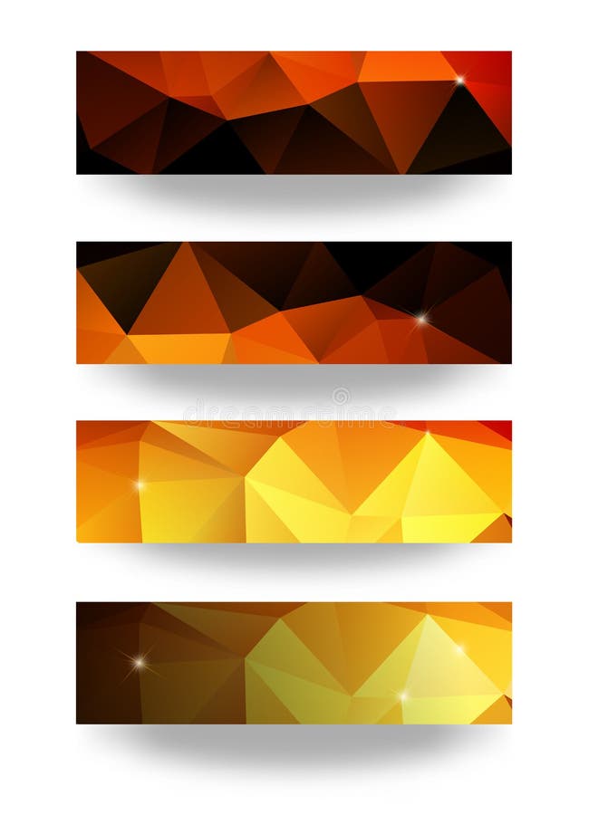 Set of Modern Vector Banners with Triangle Background Stock Vector ...