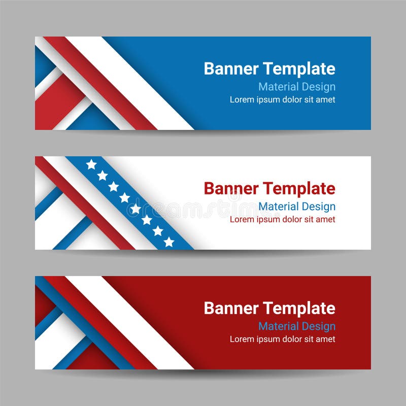 Set of Modern Vector Horizontal Banners, Page Headers with Stripes and ...