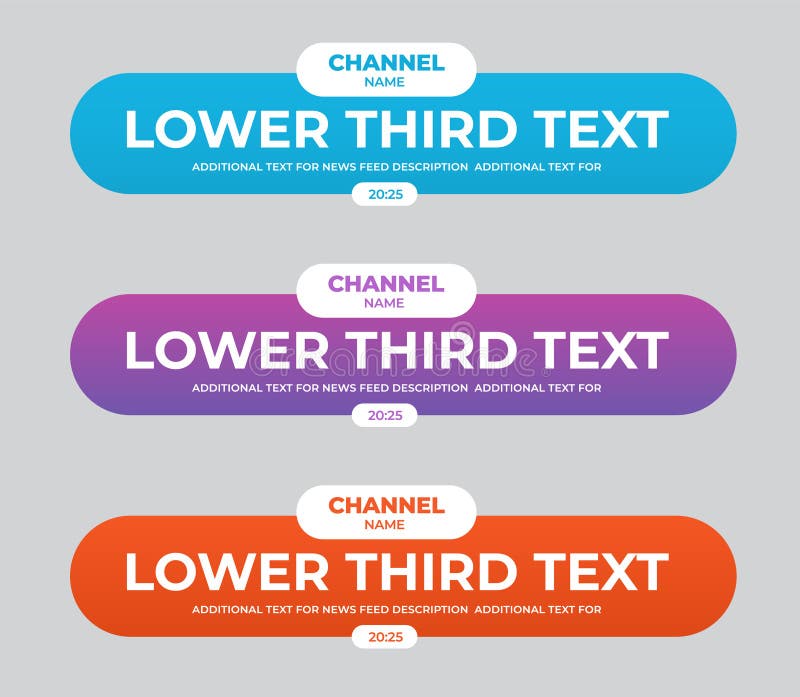 Set of Modern Vector Lower Third Banner Screen for Headers, for Name ...