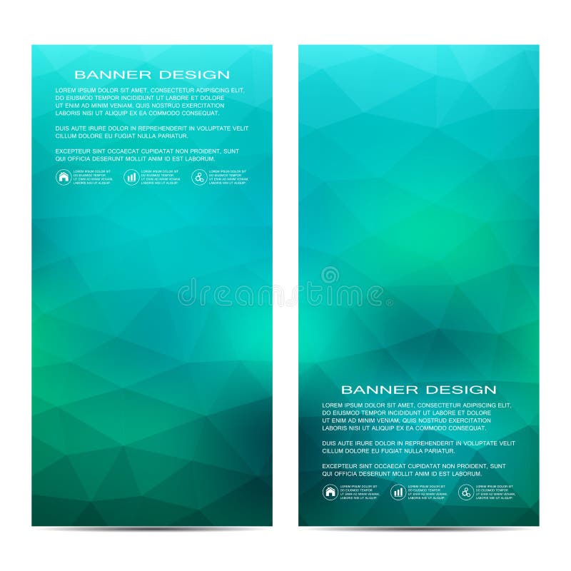 Set of Modern Vertical Banners with Triangles. Geometric Abstract ...