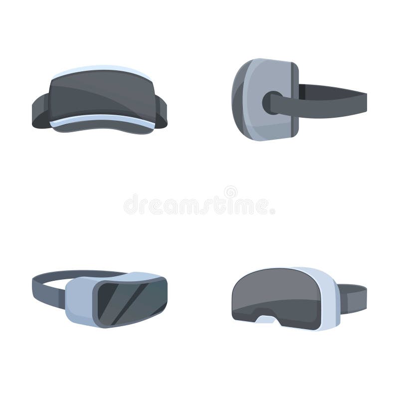 Set of Modern Virtual Reality Headsets Isolated on White Stock Vector ...