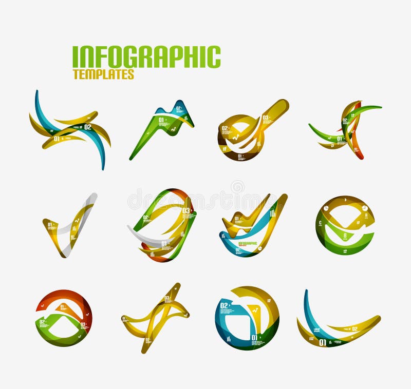 Set of Modern Wave Business Infographics Stock Vector - Illustration of ...