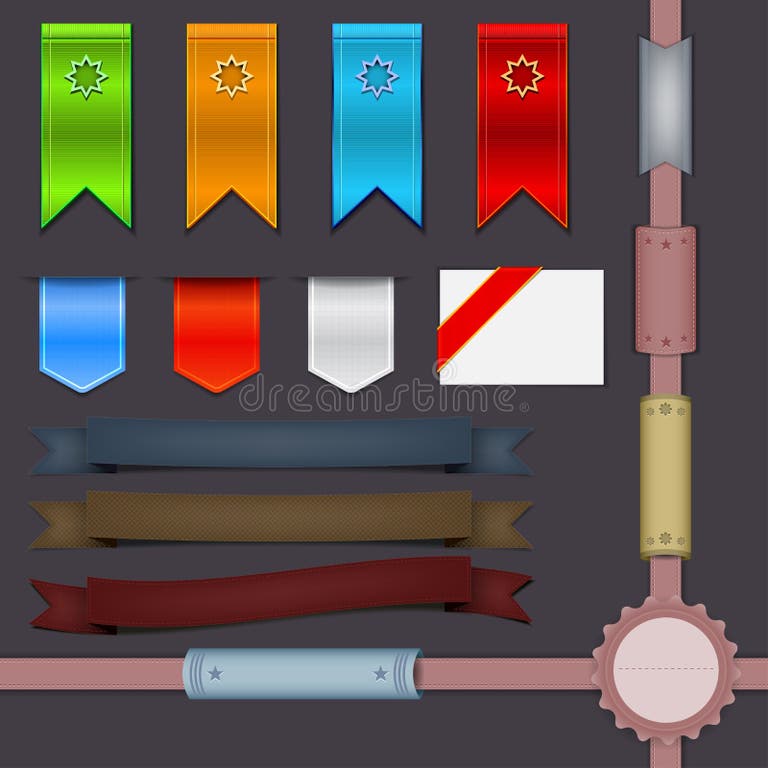 Set of modern web ribbons stock vector. Illustration of scroll - 23874835
