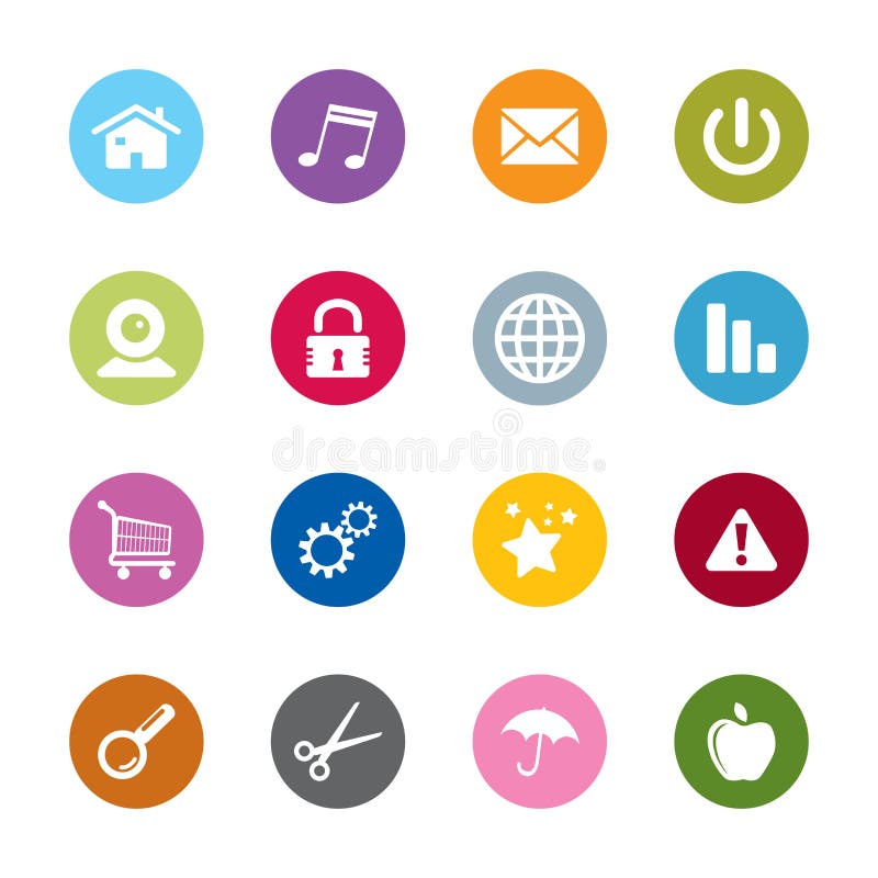 Colored Dots - Classic Web Icons Stock Vector - Illustration of globe ...