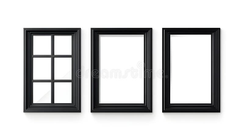 Set of Modern Windows on White Background Stock Photo - Image of pane ...