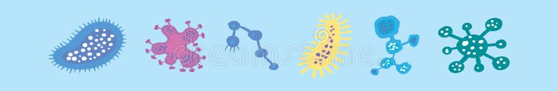 Set of Mold Cartoon Icon Design Template with Various Models. Vector ...