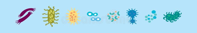 Set of Mold Cartoon Icon Design Template with Various Models. Vector ...