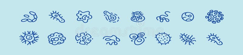Set of Mold Cartoon Icon Design Template with Various Models. Vector ...