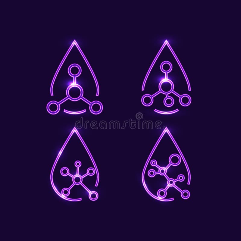 Molecular Structure Inside Drop Stock Vector - Illustration of flat ...