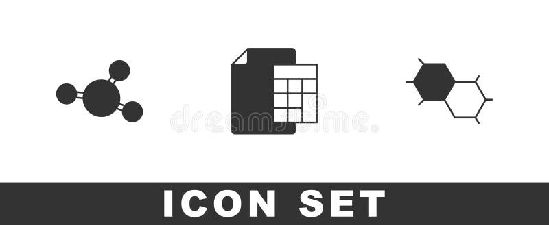 Set Molecule, Calculator and Chemical Formula Icon. Vector Stock ...
