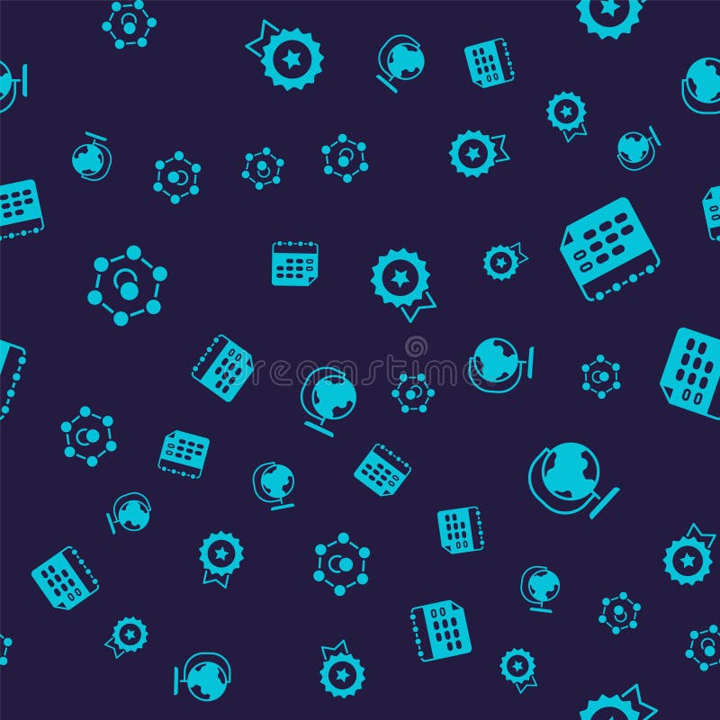 Set Molecule, School Timetable, Medal with Star and Earth Globe on ...