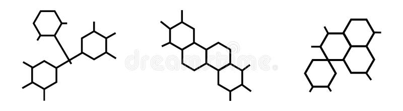 Set of Molecule and Structure of Substance on White Background Stock ...