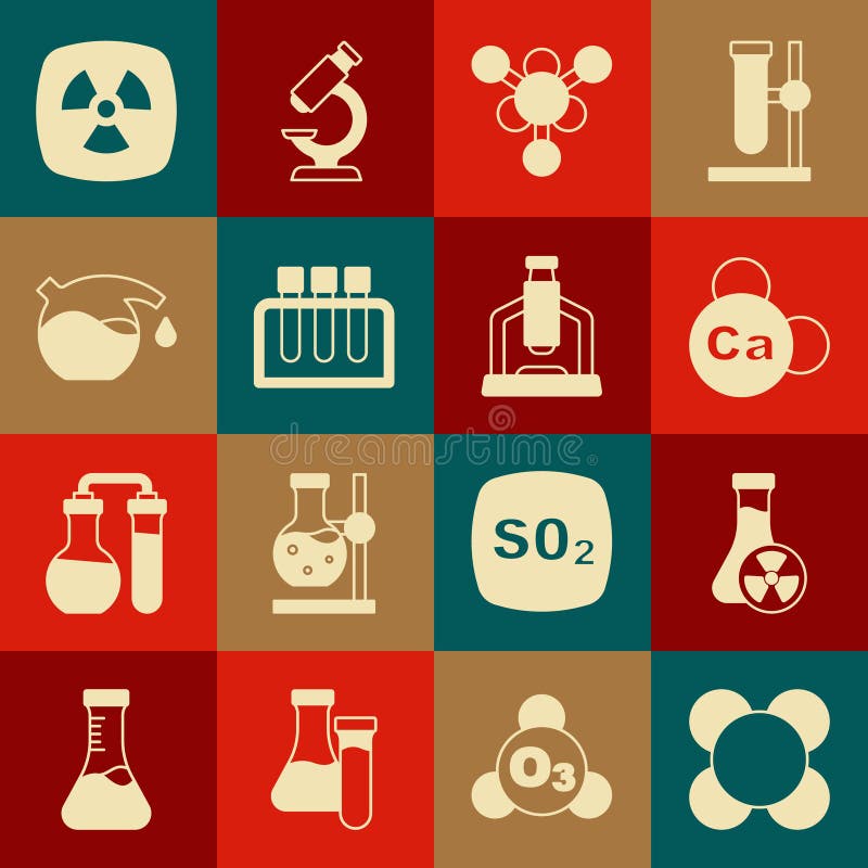 Set Molecule, Test Tube with Toxic Liquid, Mineral Ca Calcium ...