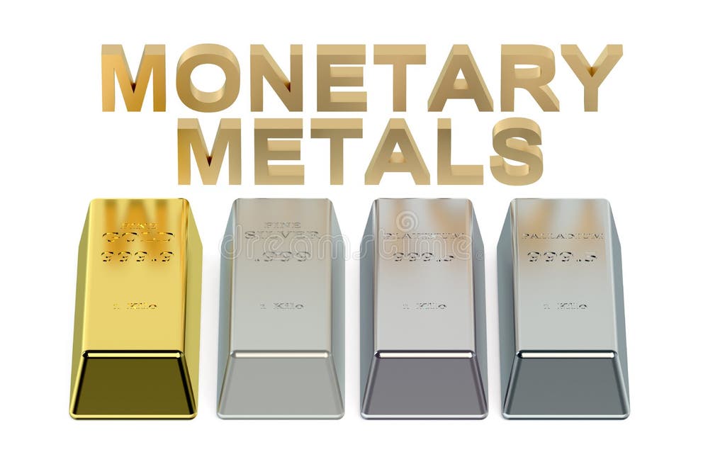 Set of Monetary Metals Ingots Stock Illustration - Illustration of ...